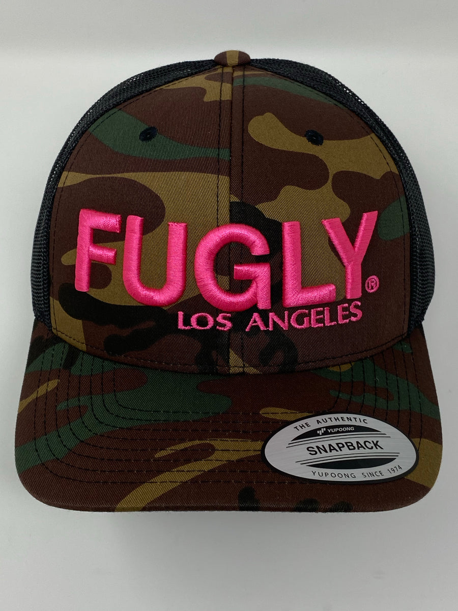 Fugly camo hat hot pink Fugly 3D puff – Fugly L.A